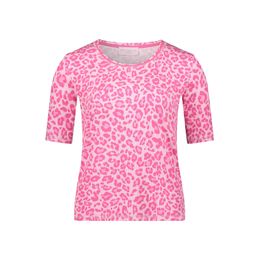 Rundhalsshirt Betty Barclay "Basic Shirt mit Rippenstruktur", Damen, Gr. 36, ros&eacute;, pink, Obermaterial: 95% Baumwolle CO. 5% Elasthan EL., Shirts Rundhalsshirt
