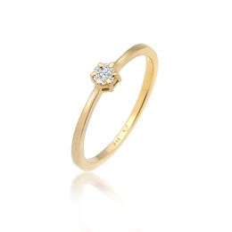 Verlobungsring Elli DIAMONDS "Ring Diamant Wei&szlig; Brillantschliff (0.045 ct) 585 Gelbgold" Gr. 52, gold, Fingerringe, Damen, 52, Gelbgold 585, Verlobungsring
