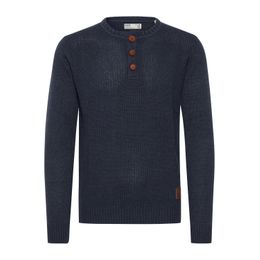 !Solid Strickfleece-Pullover SOLID "Strickpullover SDTerrance", Herren, Gr. XL, blau (ins bl mel), Obermaterial: 50% Baumwolle CO. 50% Polyacryl PAN., Pullover Strickfleece-Pullover
