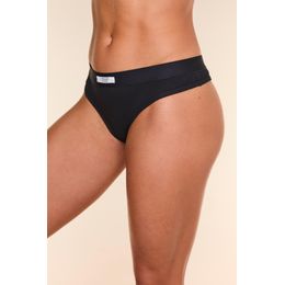 String Copenhagen Studios, Damen, Gr. M (38), schwarz, Feinripp, Obermaterial: 96% Baumwolle, 4% Elasthan, unifarben, k&ouml;rpernah, Unterhosen String, angenehme Ripp-Qualit&auml;t