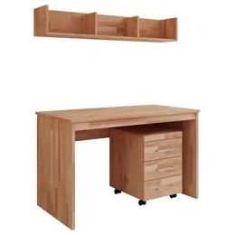 B&uuml;rom&ouml;bel-Set OTTO HOME "Logo", beige (natur, kernbuche), B:120cm T:65cm, Arbeitsm&ouml;bel-Sets, B&uuml;rom&ouml;bel-Set, passt in verschiedene Einrichtungsstile