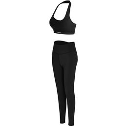 Sportanzug YEAZ "Set MISSION", Damen, Gr. L, schwarz, Obermaterial: 87% Nylon NY. 13% Elasthan EL., Sportanz&uuml;ge Sportanzug