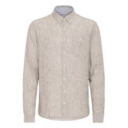 Langarmhemd Blend "Langarmhemd BHBobby Shirt stripe", Herren, Gr. XXL, N-Gr, beige (cornstalk), Obermaterial: 55% Leinen LI. 45% Viskose CV., Hemden Langarmhemd