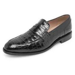 Loafer Henry Stevens "Marshall PL", Herren, Gr. 44, schwarz, Leder, Schuhe Loafer
