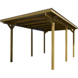 Einzelcarport Weka "606 Gr.1", braun, B/H/T: 225cm x, Carports, Einzelcarport