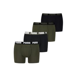 Boxershorts Puma "Boxershort 4er Pack", Herren, Gr. XL, schwarz (schwarz, gr&uuml;n), Obermaterial: 95% Baumwolle CO. 5% Elasthan EL., Unterhosen Boxershorts