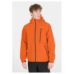 Outdoorjacke WEATHER REPORT "DELTON W-PRO15000", Herren, Gr. 4XL, orange, 94% Polyester, 6% Elasthan, bedruckt, mehrfarbig, normal, hoch geschlossener Ausschnitt, Jacken Outdoorjacke, ist atmungsaktiv, wasser- und winddicht