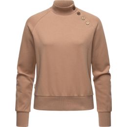 Rundhalspullover Ragwear "Sweatshirt Majjorka Solid", Damen, Gr. L, beige (nude), Obermaterial: 70% Baumwolle CO. 30% Polyester PES., Shirts Rundhalspullover