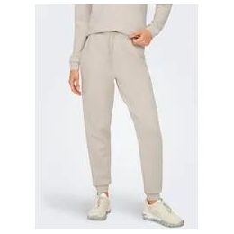 Sweathose Only Play "ONPLOUNGE HW SWEAT PNT - NOOS", Damen, Gr. XS (34), N-Gr, grau (pumice stone), Sweatware, Obermaterial: 80% Polyester, 15% Viskose, 5% Elasthan, unifarben, regular fit kn&ouml;chellang, Hosen Sweathose, mit Kordelzug