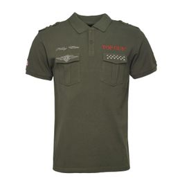 T-Shirt Top Gun "Polo Shirt TG20213003", Damen, Gr. L, gr&uuml;n (olive), Obermaterial: 100% Baumwolle CO., Shirts T-Shirt