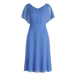 Cocktailkleid Vera Mont "Cocktailkleid kurzarm", Damen, Gr. 40, EURO, blau (paris blau), Obermaterial: 100% Polyester Pol. recyc.., Kleider Cocktailkleid