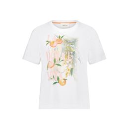 T-Shirt Cartoon "Printshirt mit Rundhalsausschnitt", Damen, Gr. 46, wei&szlig; (patch cream, ros&eacute;), Obermaterial: 100% Baumwolle CO., Shirts T-Shirt