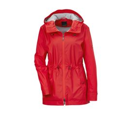 Funktionsjacke GOLDNER "Funktionaler Regenmantel mit Jerseyfutter", Damen, Gr. 42, rot, Obermaterial: 100% Polyester PES., figurumspielend, Tubular, Jacken Funktionsjacke, Praktischer 2-Wege-Rei&szlig;verschluss