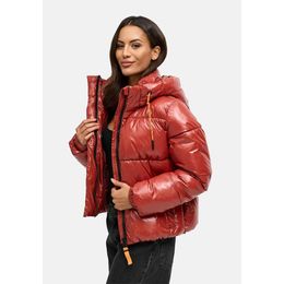Winterjacke Marikoo "Marikoo Skyraa Damen Winter Steppjacke N097", Damen, Gr. 3XL, rot (schwarz terracotta), Obermaterial: 100% Nylon NY., Jacken Winterjacke
