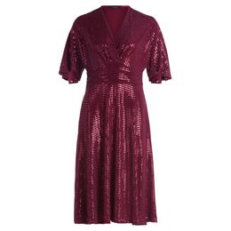 Cocktailkleid Vera Mont "Cocktailkleid im Glitzer-Look", Damen, Gr. 38, rot (rot, grau), Kleider Cocktailkleid