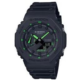 Chronograph Casio G-SHOCK, schwarz (schwarz, neongr&uuml;n), Armbanduhren, Damen, Chronograph, Quarzuhr, Armbanduhr,Herrenuhr,digital, bis 20bar wasserd.Resinarmband