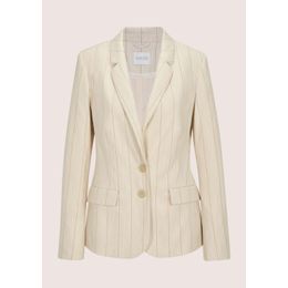 Madeleine Mode Jackenblazer MADELEINE "Blazer Longblazer mit Nadelstreifen", Damen, Gr. 48, wei&szlig; (perlwei&szlig;, beige, melange), Obermaterial: 73% Polyester PES. 24% Viskose CV. 3% Elasthan EL., Modern, normal, Blazer Jackenblazer, Pattentaschen