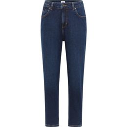 Mom-Jeans Mustang "Damen Style Charlotte Tapered", Damen, Gr. 26, L&auml;nge 34, 801 blau, Denim/Jeans, 98% Baumwolle, 2% Elasthan, bequem, Jeans Mom-Jeans