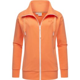 Sweatjacke Ragwear "Sweatjacke Shocky", Damen, Gr. 4XL, rosa (peach24), Obermaterial: 70% Baumwolle CO. 30% Polyester PES. Futter: 70% Baumwolle CO. 30% Polyester PES., Sweatjacken Sweatjacke