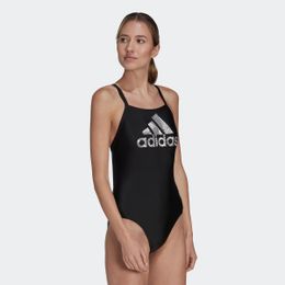 Badeanzug adidas Performance "BIG LOGO", Damen, Gr. 34, N-Gr, schwarz-wei&szlig; (schwarz, wei&szlig;), Obermaterial: 78% Polyamid, 22% Elasthan, Badeanz&uuml;ge Badeanzug