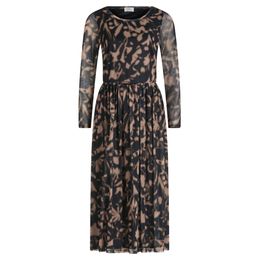 Maxikleid Vera Mont "Maxikleid mit Blumenprint", Damen, Gr. 46, EURO, bunt (schwarz, beige), 92% Polyester PES. 8% Elasthan EL., Kleider Maxikleid