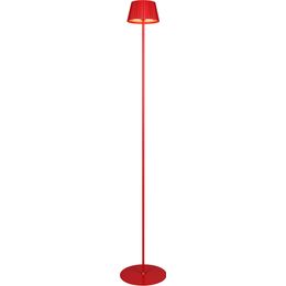 LED Au&szlig;en-Stehlampe REALITY LEUCHTEN "SUAREZ", rot, H:123cm &Oslash;:13,5cm, Leuchten, LED Au&szlig;en-Stehlampe, Outdoor Akku Stehleuchte 123 cm, Touch-Dimmer, USB-C Anschluss, IP44