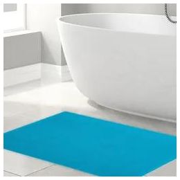 Badematte HAMMETEX "rutschfeste Badvorleger", blau (t&uuml;rkis), H:7,5mm, Baumwolle, Badematten, Badematte, einfarbig, 100% Baumwolle, in 2 Gr&ouml;&szlig;en erh&auml;ltlich