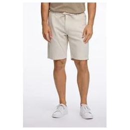 Chinoshorts LINDBERGH, Herren, Gr. XL, N-Gr, beige (lt sand), Web, Obermaterial: 55% Leinen, 45% Baumwolle, relaxed fit knielang, Hosen Chinoshorts, Sommerhose mit Leinen