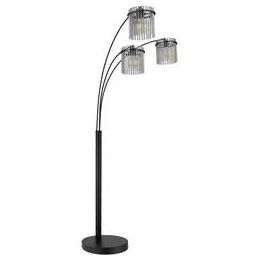 Globo LIGHTING Stehlampe "GORLEY", schwarz (schwarz matt), 3, &Oslash; 20cm H: 180cm, 1 Stk., Leuchten, Design Glasst&auml;be, Stehleuchte, Wohnzimmer, Esszimmer, Bogenlampe, Stehlampe