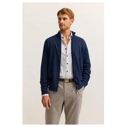 Strickjacke Bugatti "Regular Fit", Herren, Gr. L, 370, marine, Strick, 100% Baumwolle, unifarben, regular fit, ohne Ausschnitt, Rippb&uuml;ndchen, Strickjacken Strickjacke, aus Baumwolle mit Stehkragen