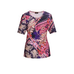 Print-Shirt GOLDNER "Stretchbequemes Shirt mit extravagantem Druck", Damen, Gr. 48, rosa (pink, gemustert), Obermaterial: 88% Polyester PES. 12% Elasthan EL., festlich, normal, Sonstiges, Shirts Print-Shirt, Ohne