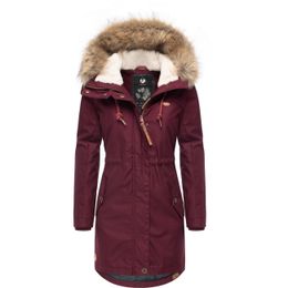 Wintermantel Ragwear "Parka Tawny", Damen, Gr. 5XL, rot (wine rot22), Obermaterial: 65% Polyester PES. 35% Baumwolle CO. Obermaterial: Futter: 100% Polyester PES. 100% Polyester PES., M&auml;ntel Wintermantel