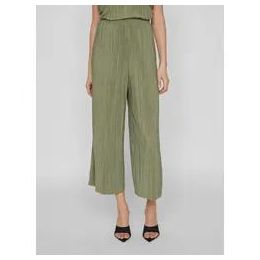Schlupfhose Vila "VIPLISA HW CULOTTE PANTS - NOOS", Damen, Gr. XXL (44), N-Gr, gr&uuml;n (oil gr&uuml;n), Web, Obermaterial: 65% Polyester, 35% Viskose, unifarben, regular fit wadenlang, Hosen Schlupfhose, Sommerhose, plissierte Optik