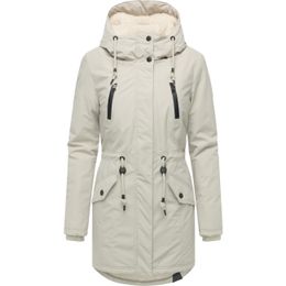 Wintermantel Ragwear "Wintermantel Elsien", Damen, Gr. XS, beige (bone25), Obermaterial: 100% Polyester PES. Obermaterial: Futter: 100% Polyester PES. 100% Polyester PES., M&auml;ntel Wintermantel