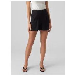 V&eacute;ro Moda Shorts VERO MODA "VMJESMILO HW SHORTS WVN NOOS", Damen, Gr. L (40), N-Gr, schwarz, Web, Obermaterial: 55% Viskose, 45% Leinen, unifarben, regular fit kurz, Hosen Shorts, Viskosemischung, regular fit, mit Leinen
