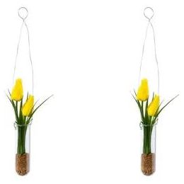 Kunstblume OTTO HOME "Tulpen in H&auml;ngevase", wei&szlig;, B:4cm H:35cm, Kunststoff, Kunstpflanzen