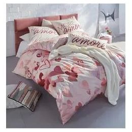 Bettw&auml;sche Heine HOME Gr. 1, rosa (rosenquarz), B/L: 135cm x 200cm, Renforc&eacute;, B/L: 80cm x 80cm, 2 Stk., Renforc&eacute;, 100% Baumwolle, Bettw&auml;sche, Bettw&auml;sche