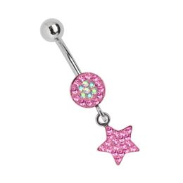 Adelia&acute;s Bauchnabelpiercing ADELIA&acute;S "Piercing Piercing Bauchnabelpiercing", pink (rosa), Piercings, Damen, Chirurgiestahl, Bauchnabelpiercing