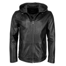 Bikerjacke JCC "Lederjacke MM21-1-03", Damen, Gr. L, schwarz, Obermaterial: 100% Lammleder LEL. Futter: 100% Polyester PES., Jacken Bikerjacke