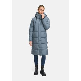 Winterjacke Marikoo "Marikoo Chumanii Damen Herbst Winter Steppmantel Parka lang N057", Damen, Gr. L, blau (stormyblau), Obermaterial: 100% Polyester PES., Jacken Winterjacke