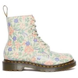 Schn&uuml;rboots Dr. Martens "1460 Pascal", Damen, Gr. 40, beige (creme gebl&uuml;mt), Leder, gebl&uuml;mt, Schuhe Schn&uuml;rboots, Boots mit Blumenprint