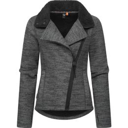Strickfleecejacke Ragwear "Strickfleecejacke Saskie Melange", Damen, Gr. M, grau (dunkelgrau), Obermaterial: 56% Polyester PES. 44% Baumwolle CO. Obermaterial: Futter: 100% Polyester PES., Jacken Strickfleecejacke
