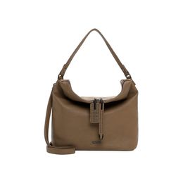 Beuteltasche Tamaris "Beutel TAS Glenn", Damen, Gr. B/H/T: 37cm x 32cm x 12cm 0, grau (taupe 900), Polyurethan, Taschen Beuteltasche