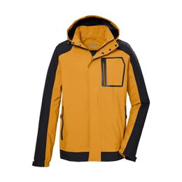 Outdoorjacke Killtec "KOS 54 MN JCKT", Herren, Gr. M, gelb, Obermaterial: 100% Polyester;Futter: 100% Polyester, Jacken Outdoorjacke, Wasser- und winddichte Funktionsjacke, atmungsaktiv, abnehmbare Kapuze