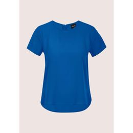 Madeleine Mode Shirtbluse MADELEINE "Blusenshirt Sommerbluse mit Rei&szlig;verschluss", Damen, Gr. 38, royalblau, Obermaterial: 97% Polyester PES. 3% Elasthan EL., Modern, gerade, Blusen Shirtbluse, Rei&szlig;verschluss am R&uuml;cken