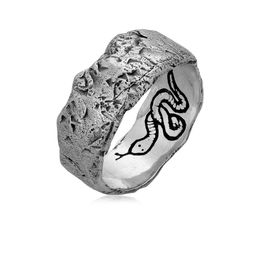 Silberring HAZE & GLORY "Ring Herren Bandring - Serpent 925 Silber" Gr. 62, silber, Fingerringe, Herren, 62, Silber 925 (Sterlingsilber), Silberring