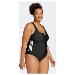 Badeanzug Adidas PERFORMANCE "3-STREIFEN C-BACK &ndash; GROSSE GR&Ouml;SSEN", Damen, Gr. 1X, N-Gr, schwarz-wei&szlig; (schwarz, wei&szlig;), Obermaterial: 78% Polyamid, 22% Elasthan, Badeanz&uuml;ge Badeanzug