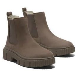 Chelseaboots Timberland "GREYFIELDMID CHELSEA BOOT", Damen, Gr. 39,5, braun (medium braun nubuck), Leder, Schuhe Chelseaboots, Winterstiefel, Schn&uuml;rstiefel, Winterschuhe, Stiefelette
