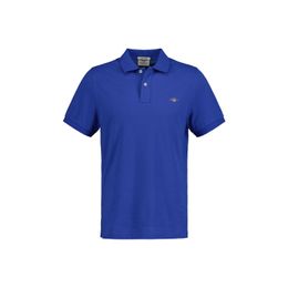 Poloshirt Gant "Poloshirt Regular Shield Pique Polo 1er Pack", Herren, Gr. M, blau (blau (rich blau)), Obermaterial: 100% Baumwolle CO., Shirts Poloshirt