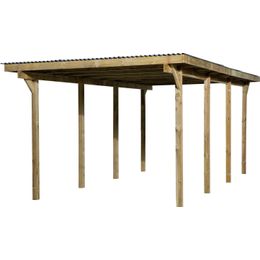 Einzelcarport Weka "606 Gr.2", braun, B/H/T: 223cm x, Carports, Einzelcarport